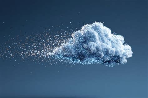Cloud System Error Symbol Dissolving Into Particles With A Soft Upper