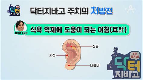 주치의 처방전 식욕 조절에 도움을 주는 혈 자리가 있다 이침 붙이기 네이버 Tv