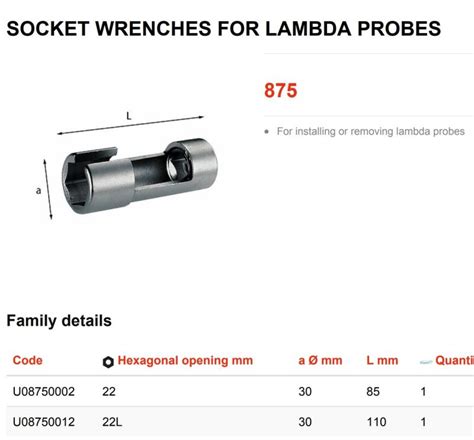 D146a 12 Drive Oxygen And Nox Sensor Socket 22mm L110mmu
