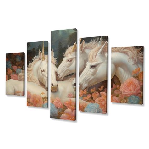 Trinx Cute Unicorns Sleeping Together In Flowerfield Ii Fantasy