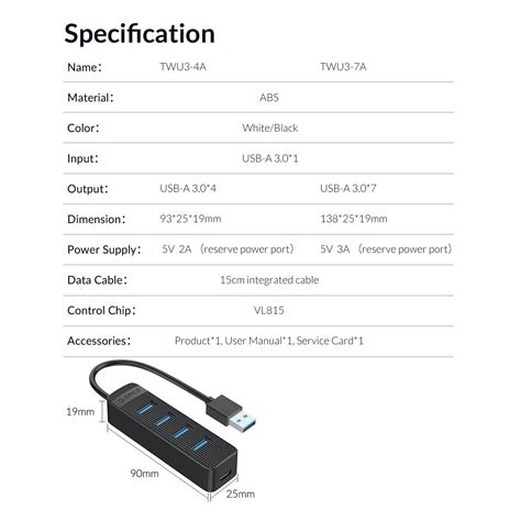 奧睿科 Orico 4 Port Usb30 集線器，帶 C 型電源頭 原裝行貨 二年保用 Twu3 4a Hktvmall