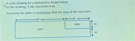Solved A Scale Drawing For A Backyard Is Shown Below In The Drawing