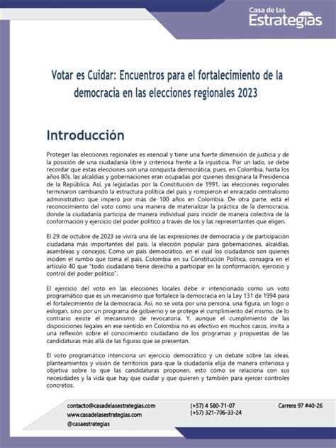 Guía Metodológica Talleres Votar Es Cuidar Cdle V E3 Pdf Democracia