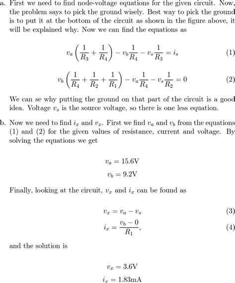 A Choose A Ground Wisely And Formulate Node Voltage Equati Quizlet