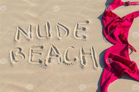 Close Up Of Woman Bra At Nude Beach Concept Of Sunbathing Naked On The