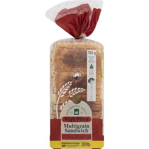 Woolworths Multigrain Hi Fibre Sandwich Bread 700g Tas Only Bunch