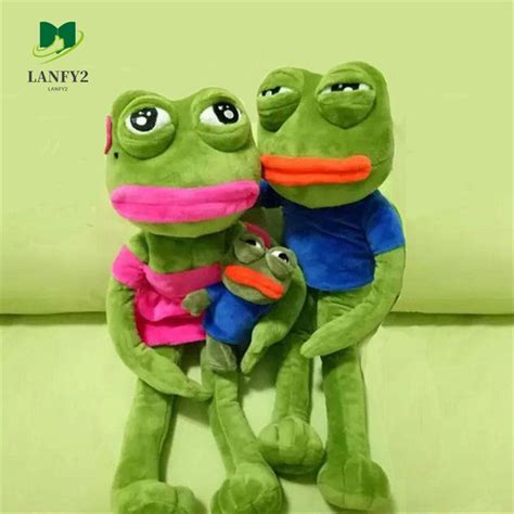 Alanfy Sad Frog Plush สีเขียววันเกิด Ts Pepe ตุ๊กตากบ Sad Face 45