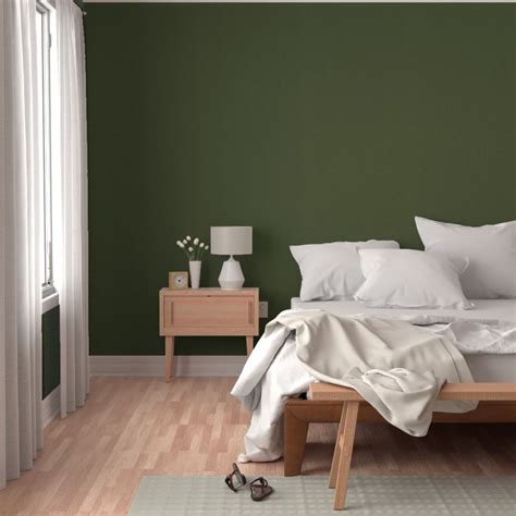 Solid Forest Green Complementary Color Wallpaper Spoonflower