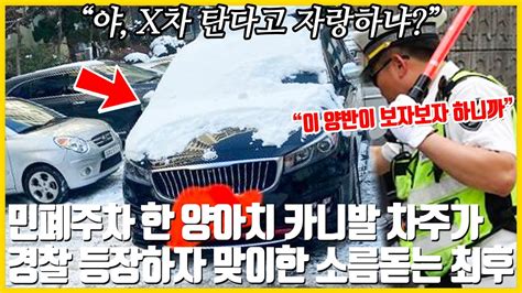 관짝 카니발은 과학이닼ㅋ 민폐주차한 양아치 카니발 차주 때문에 빡친 경찰이 보다못해 내뱉은 사이다 발언 아저씨 알아서