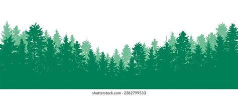 Beautiful Forest Silhouette Coniferous Trees Vector Stock Vector