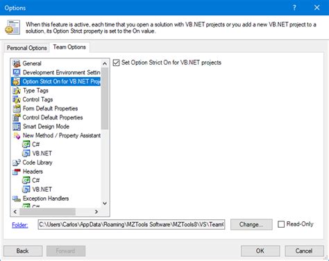 Option Strict On For VB NET Projects Options