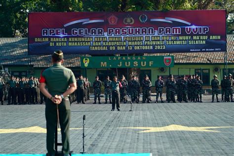 Pimpin Apel Gelar Pasukan PAM VVIP Kunker RI 2 Pangdam XIV Hsn