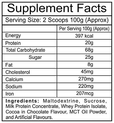 Mega Mass 4000 5kg Chocolate Flavour And Get Shaker Free Worth Rs499