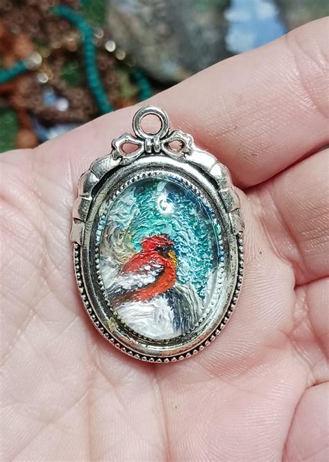 I Create Original Miniature Oil Paintings Directly Onto Pendant Trays