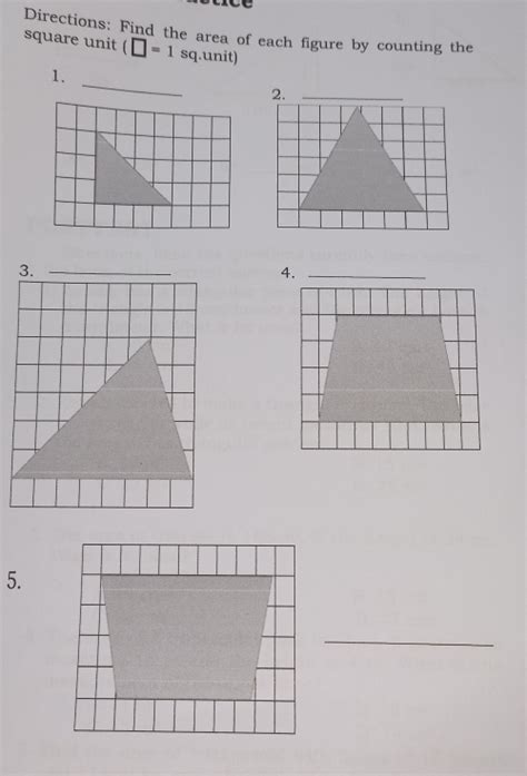 Solved Directions Find The Area Of Each Figure By Counting The Square