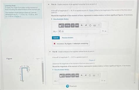 Solved Part A Scalar Analysis Of An Applied Horizontal Force Chegg
