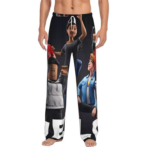 Defioc Roblox Pattern Mens Pajama Pants Soft Sleepwear Pants Pj Bottoms Drawstring And Pockets