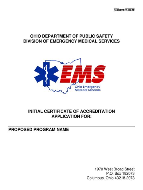 Fillable Online Initial Certificate Of Accreditation Application Fax Email Print Pdffiller