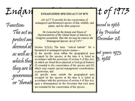 Endangered Species Act Of 1973