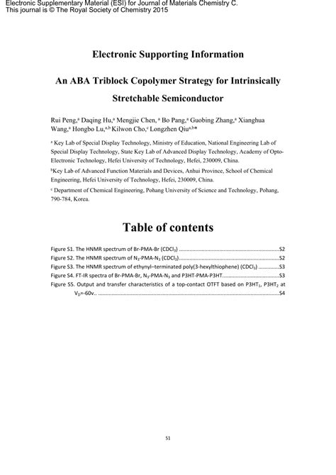 Pdf An Aba Triblock Copolymer Strategy For Intrinsically Stretchable Semiconductor