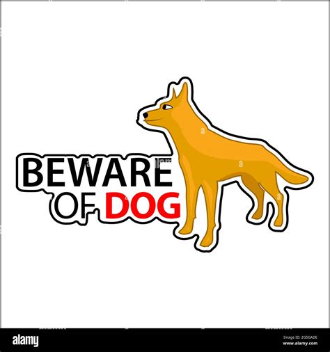 Beware Of Dog Vector Illustration On White Background Stock Vector
