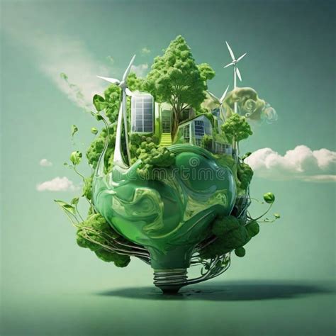 Planet Earth Green Planet Protecting The Planet From Pollution Stock