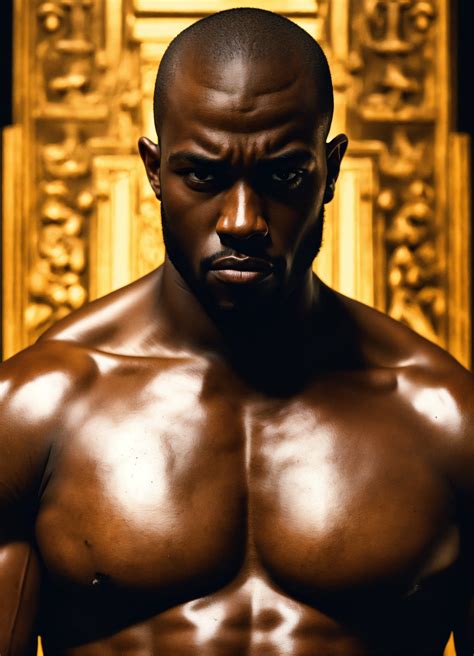 Lexica A Symmetrical Huge Bodybuilder Close Up Of An African Male