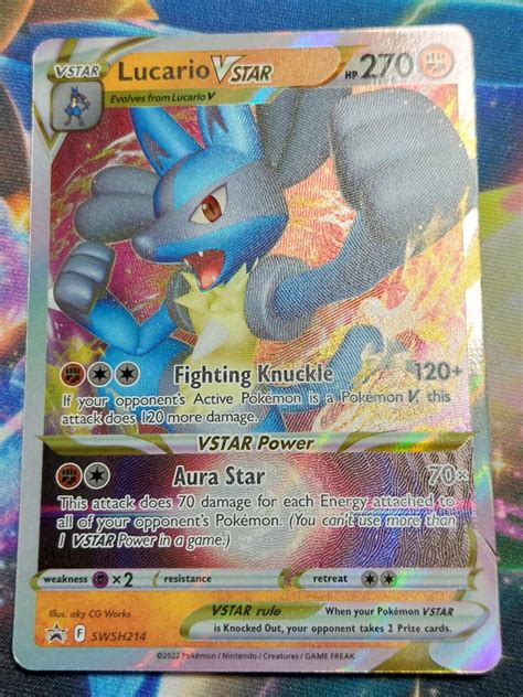 Mavin Lucario Vstar Swsh214 Black Star Promo Pokemon Card Standard Size