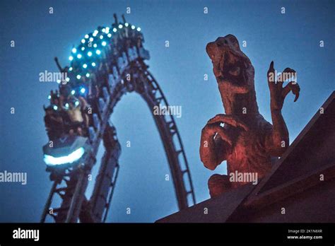 Universal Studios Florida Theme Park Jurassic World Velocicoaster Stock