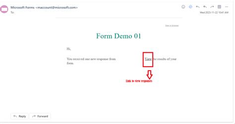 How Can I Receive Link To Microsoft Forms Responses Within Email