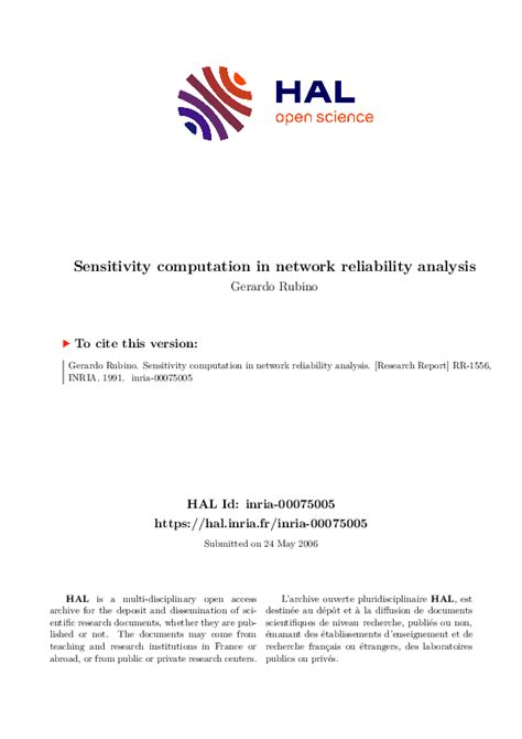 Pdf Sensitivity Computation In Network Reliability Analysis