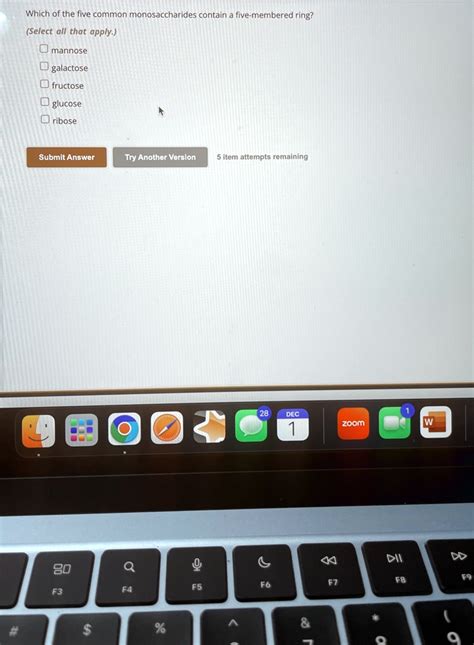 Which Of The Five Common Monosaccharides Contain A Five Membered Ring