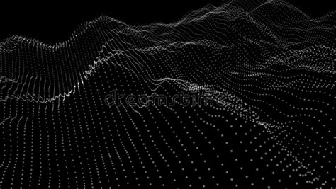 Wave Of Particles Abstract Background With A Dynamic Wave Big Data Vector Illustration Stock