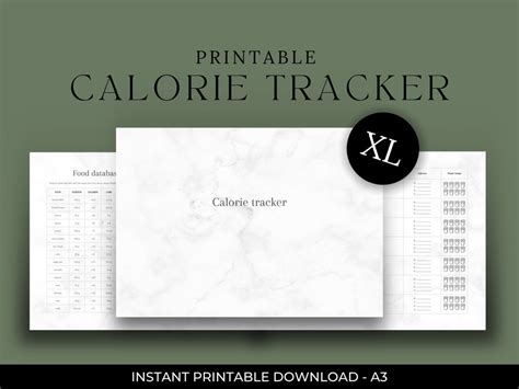 Calorie Tracker XL Printable Tracker Health Planner Lifestyle Calorie Planner Fitness Etsy