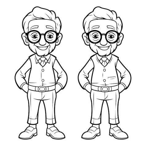 Ilustración en blanco y negro de personajes de dibujos animados de
