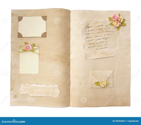 Weinlese Offene Tagebuch Seiten Stockbild Bild Von Seite Protokoll