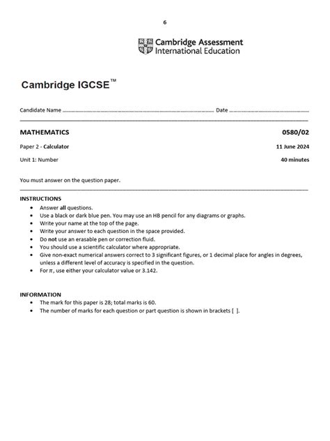 Igcse Chap Test Unit1 Pdf Significant Figures Mathematics