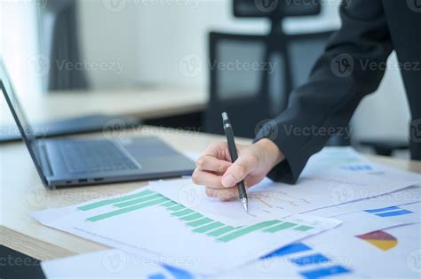 Top View Of Documents With Analytics Data Lying On Tableselective