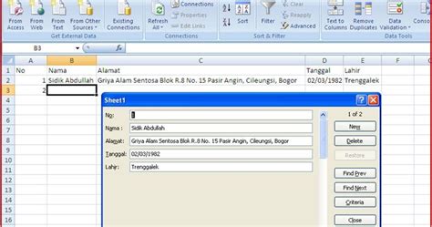 Stie Kalpataru Cara Imput Data Di Excel Dengan Form
