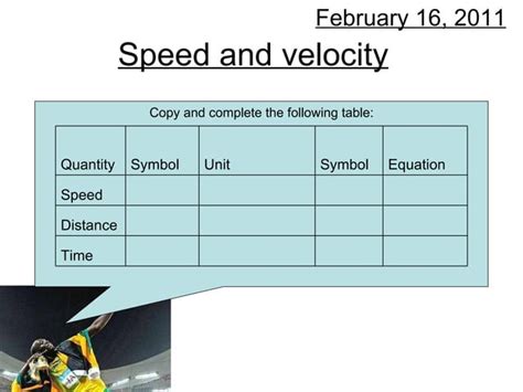 Speed And Velocity PPT