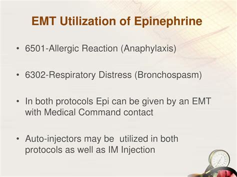 Ppt Epinephrine Administration By The Emt Training Module 2013