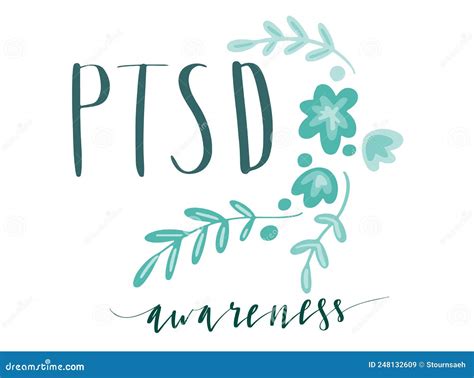 Ptsd Awareness Hand Lettering Vector Illustration Stock Vector