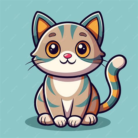 Premium Vector Cute Sitting Cat Cartoon Vector Icon