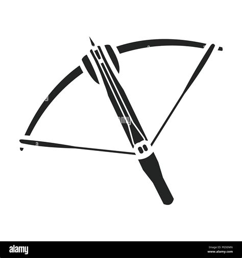 Crossbow Icon In Black Style Isolated On White Background Weapon