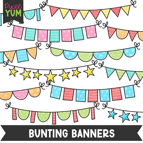 Bunting Banners Clipart Pennant Clip Art Commercial Use Ok Made