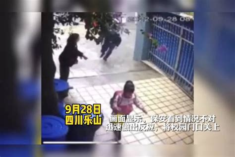 一男子持械欲冲进校园，机智保安迅速关闭校门校园校门男子