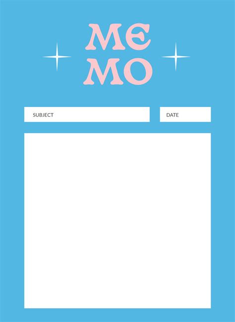 Memo Subject Date Blue Customizable Template Shutterstock