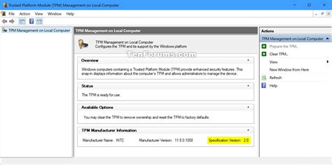 Verify Trusted Platform Module Tpm Chip On Windows Pc Tutorials