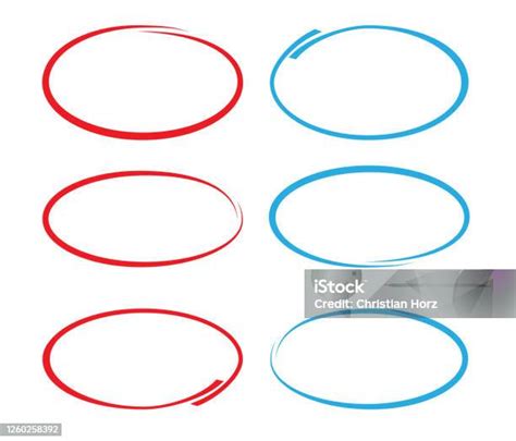 Coret Melingkar Merah Dan Biru Atau Lingkaran Yang Digambar Untuk