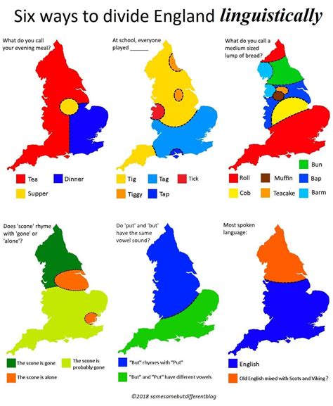 Six Ways To Divide England Linguistically England Map British Humor